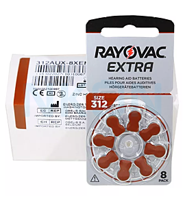 80x Rayovac Extra 312 батарейки для слухового аппарата
